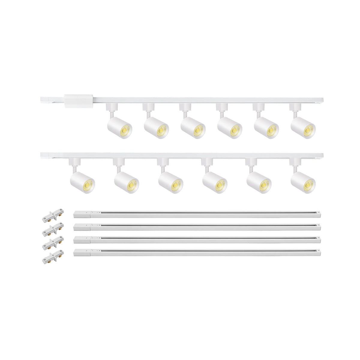 12-Light LED Track Lighting Kit with 13FT Track Rail and Floating Cano ...