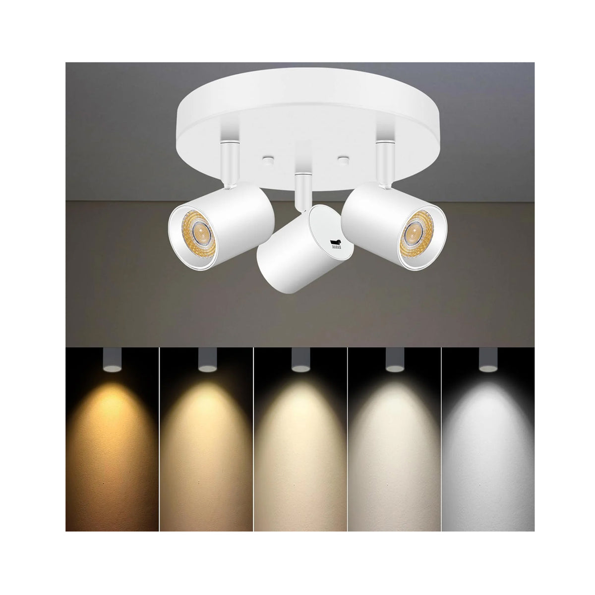 5 Color 3 Light LED Ceiling Spot Light Indoor Flush Mount Directional ...